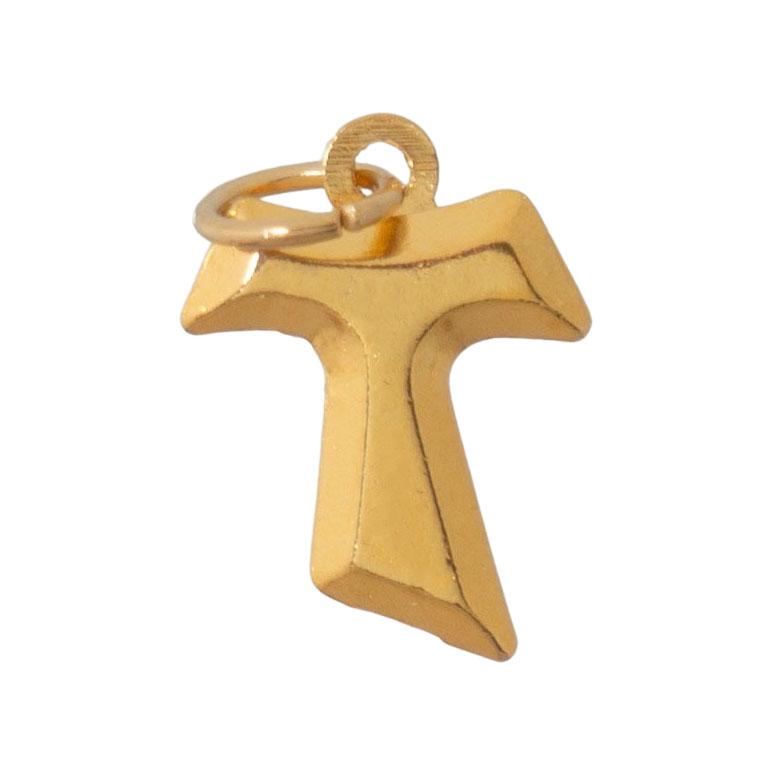 Tau kereszt, arany színben, 1,8 cm